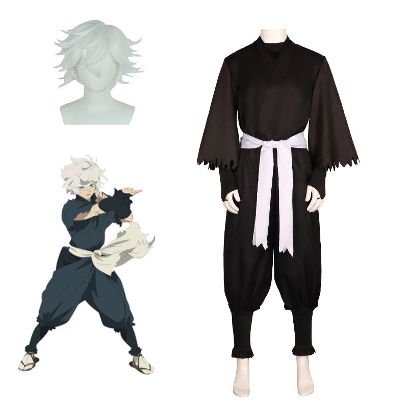 Anime Hell's Paradise Jigokuraku Gabimaru Cosplay Costume Ninja Black ...