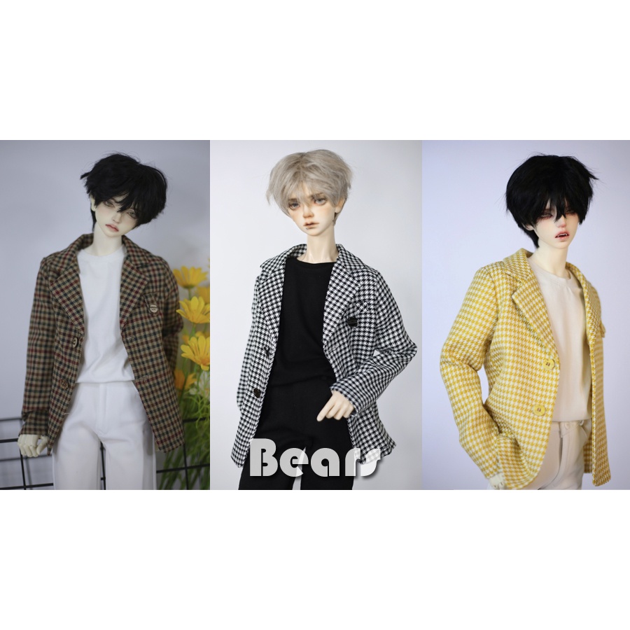 BJD Doll Clothes A442 Plaid Casual Blazer 3 Colors 1/4 & 1/3 Uncle ID75 ...