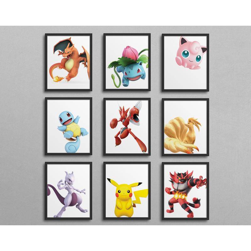 3D Pokémon Characters Gallery Wall Classroom Decoration, Wall Art ...