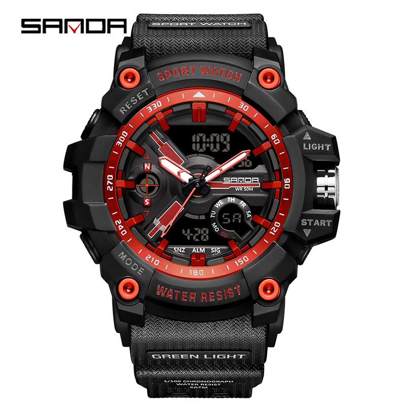 Sanda Fall-resistant Military Multi-display Dial Luminous Luxury Quartz ...