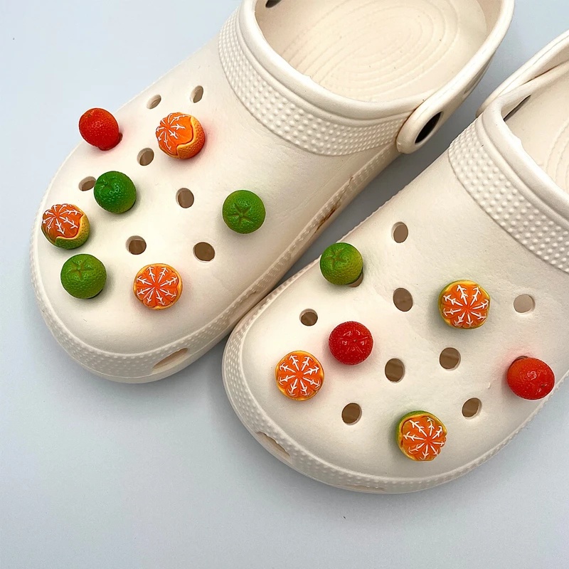 Cartoon Strawberry Fruit Shoe Charms for Crocs Jibbitz 3D Orange Jibits ...