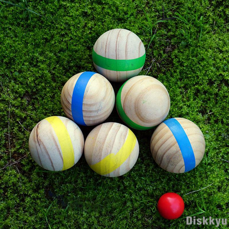 [Diskkyu] 7 Pieces Bocce Balls set sports Balls Equipment wooden games ...