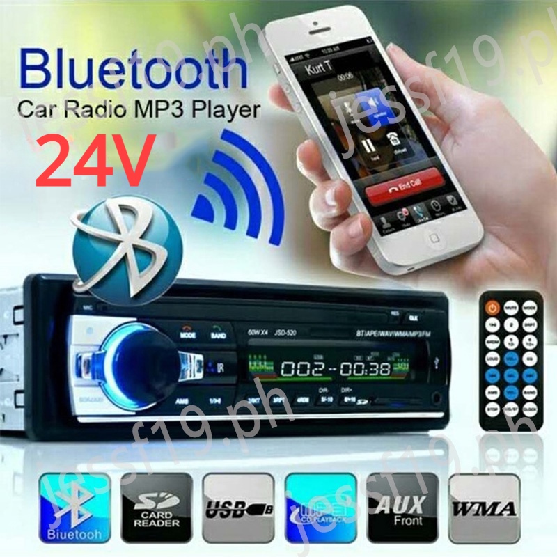 24V Car Stereo FM Radio MP3 Audio Player Support Bluetooth Phone with ...