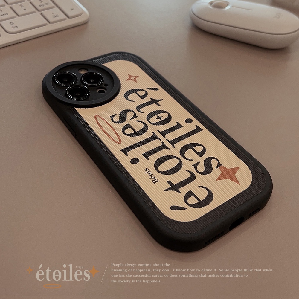 Simple Words Design iPhone Case PU Leather Black TPU for iPhone 15 14 ...
