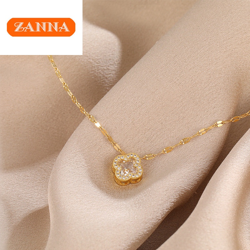 18k gold pawnable saudi gold original Gold diamond set clover flower ...