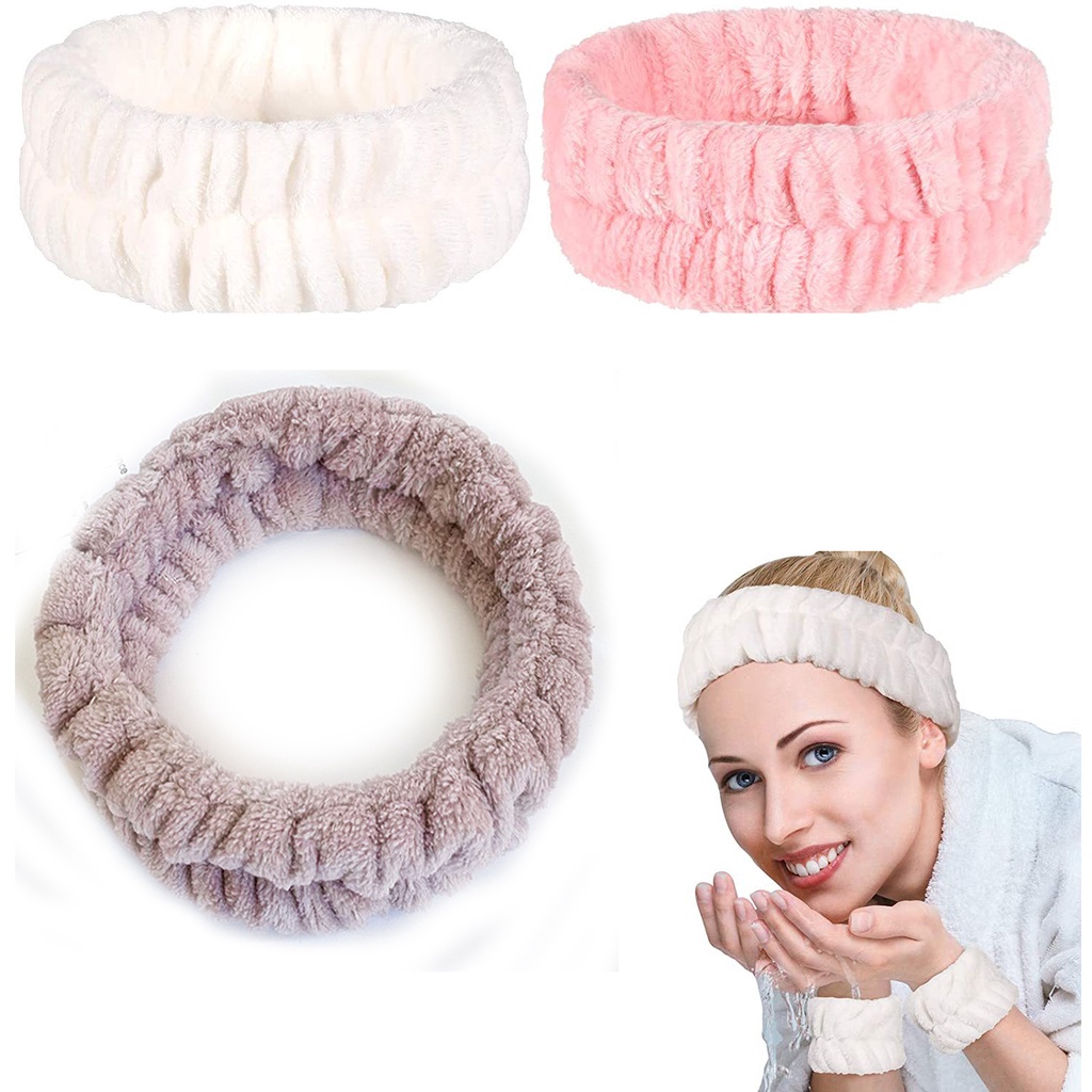 Hairband Ultra-light Washband Flannel Women Facial Makeup Hairband Skin ...