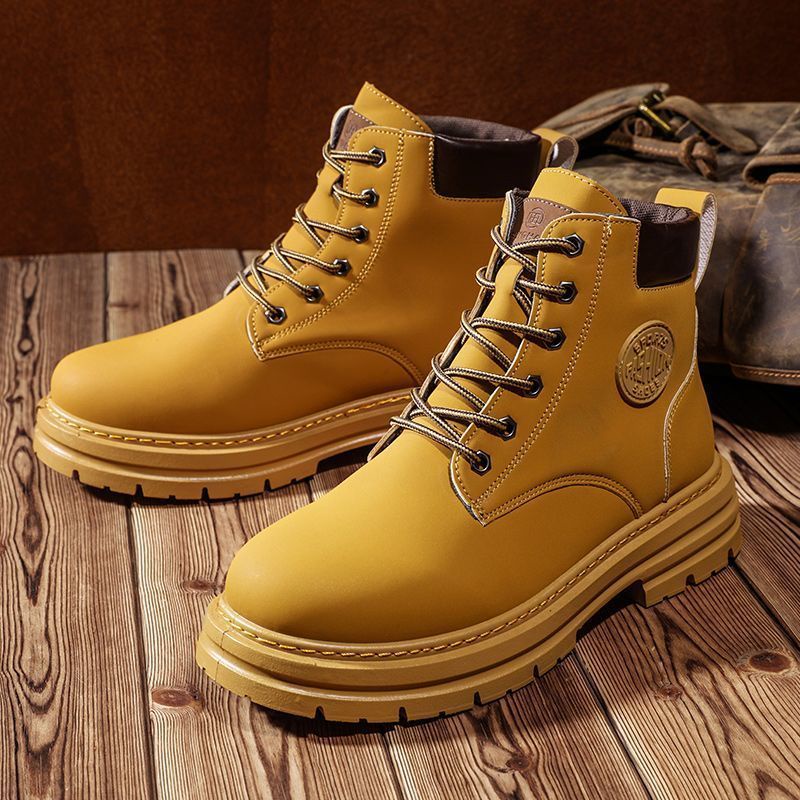 Korean Martin Boots for Men Fashion Casual High-cut Shoes Waterproof ...