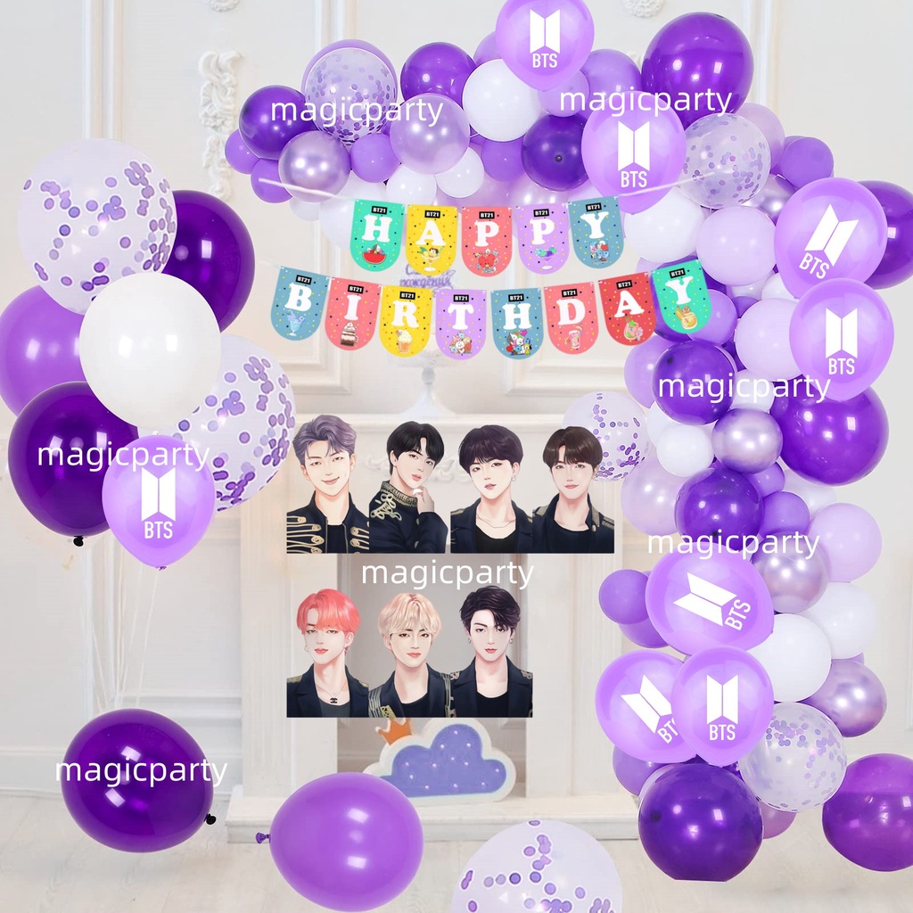BTS Theme Balloon Engagement Graduation Anniversary Birthday Wedding ...