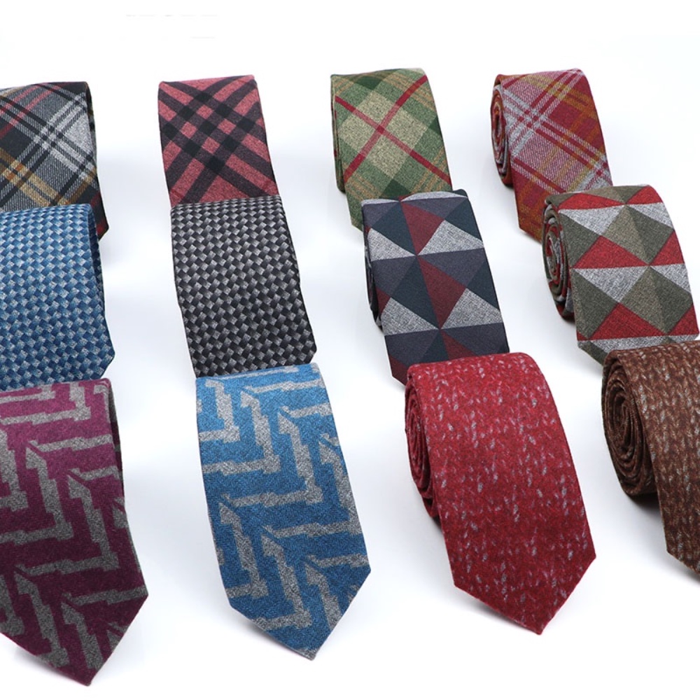 ZONFAZ Super Soft Wool Cotton Neckties for Men Plaid Striped Ties ...