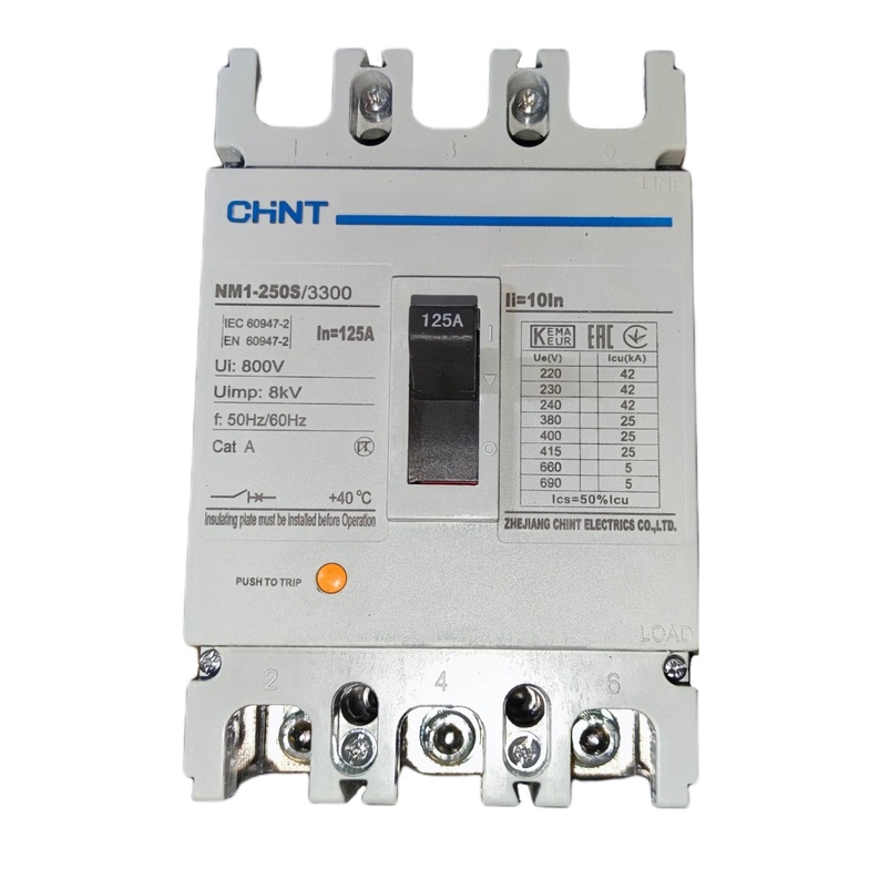Chint 125A 3 Pole Industrial Circuit Breaker 3 Phase 250AF 25 KAIC 400V ... Chint 125A 3 Pole Industrial Circuit Breaker 3 Phase 250AF 25 KAIC 400V ...