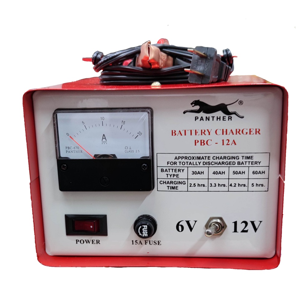 Panther Battery Charger 12A 6V / 12V DC For SM1 Batteries or Car ...