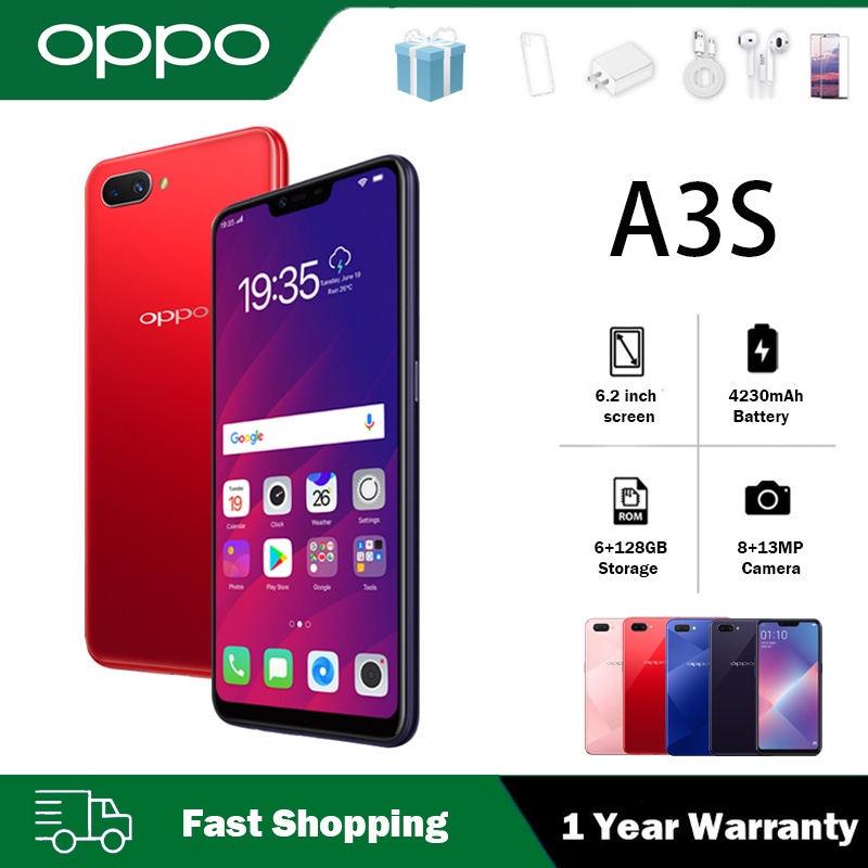 OPPO A3s 6gb Ram+ 128gb Rom Smartphone 6.2 Inch Full Screen | Shopee ...