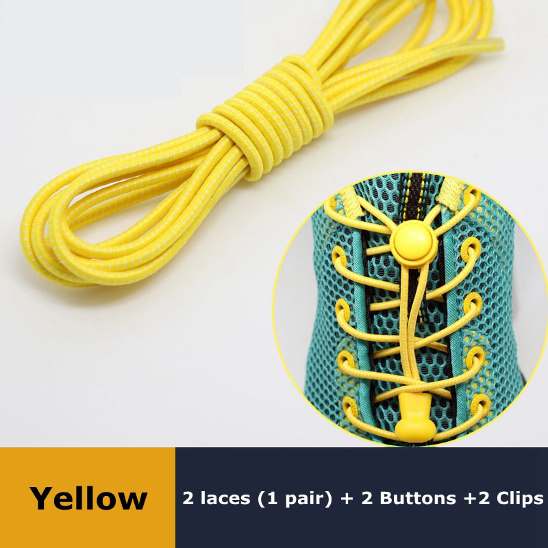 1 Pair 23 Colors Sneaker Shoelaces Elastic No Tie Shoe Laces Stretching ...