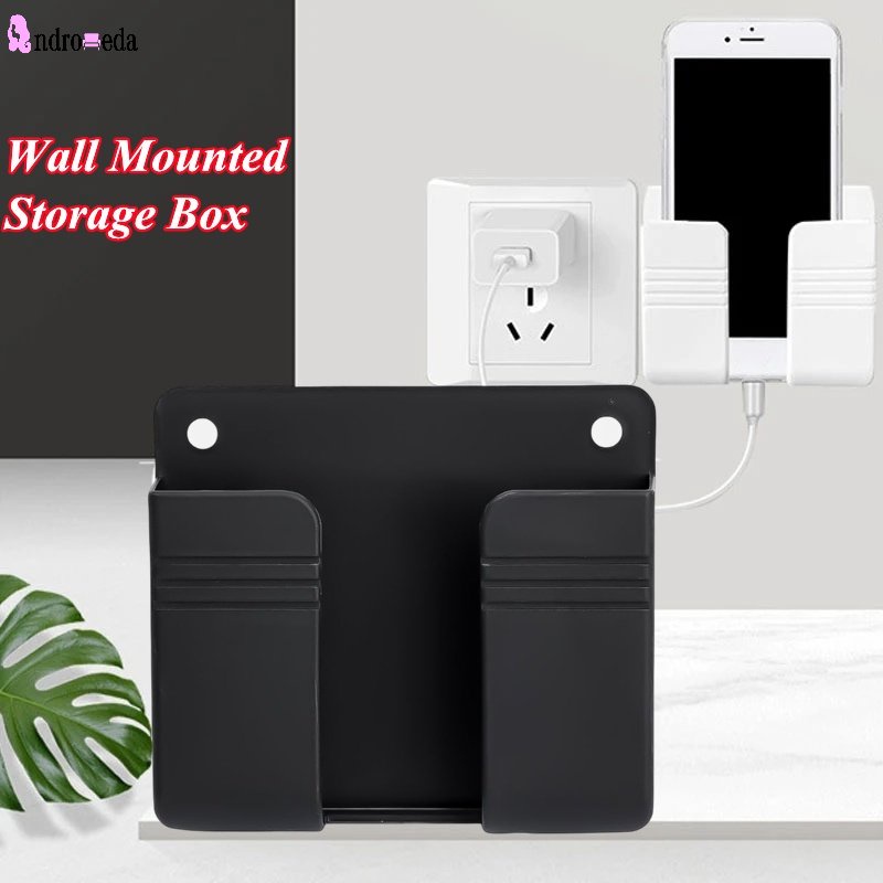 Space-saving Wall Mobile Phone Holder Plug Charging Stand TV Remote ...