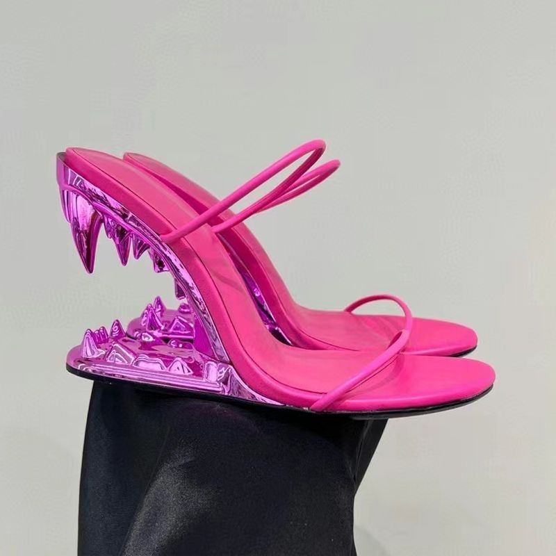 2023 Spring Summer New Style Sandals Tooth Heel Special-Shaped Open Toe ...