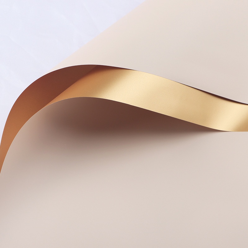 20pcs Gold Two Colors Thick Waterproof Bouquet Flower Wrapping Paper ...
