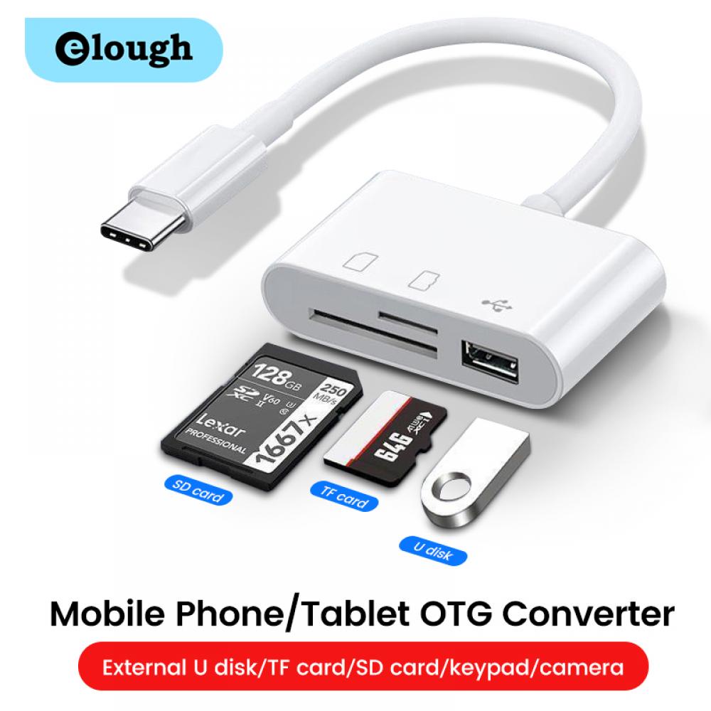 Elough TF CF SD Memory Card Reader For Computer Keypad Camera USB Type ...