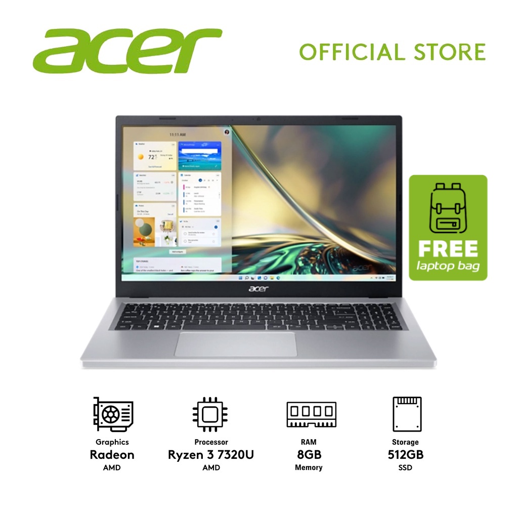 Acer Aspire 3 A315-24P-R4KG 15.6" HD AMD Ryzen 3 7320U 8GB 512GB SSD ...