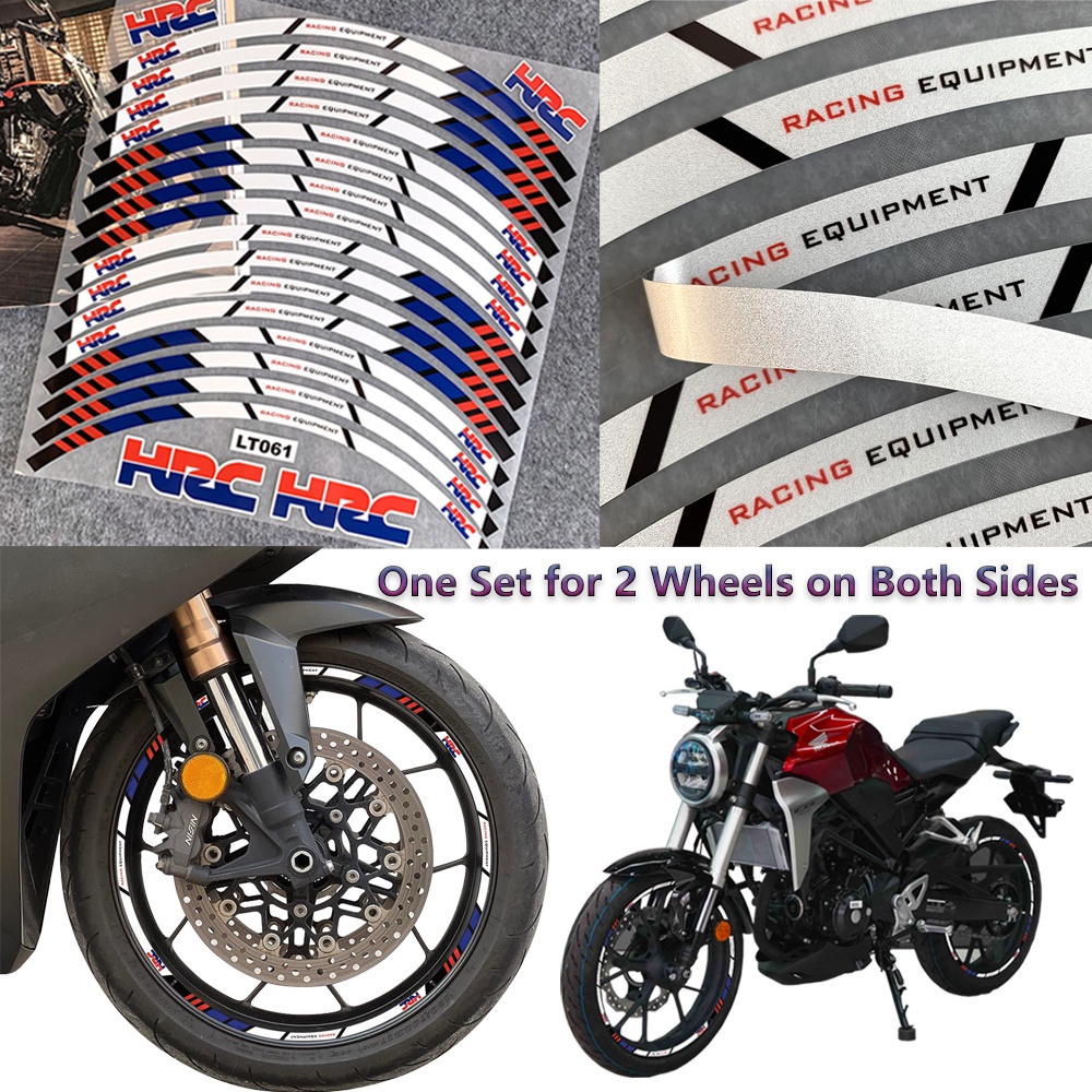 16PCS 17 inch Honda HRC Reflective Motorcycle Wheel Hub Stickers for ...