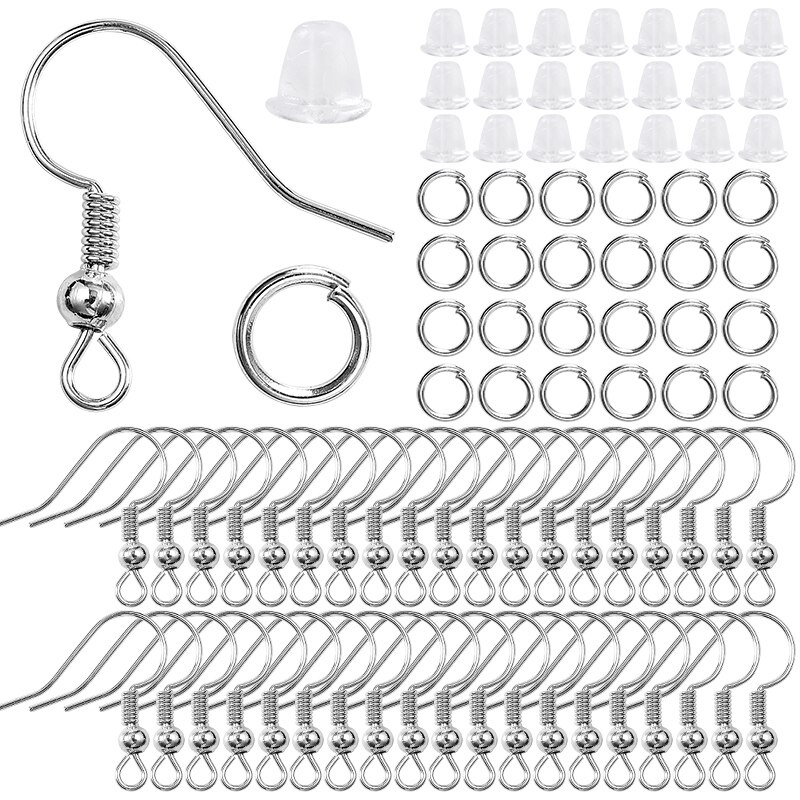 300Pcs Earrings Set Hypoallergenic Earring Hooks Jump Rings Clear ...