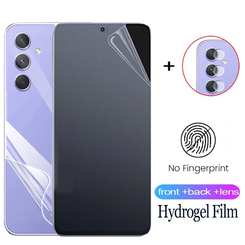 3in1 Frosted Matte Screen Protector + back Hydrogel soft Film + lens protective film For Samsung ...