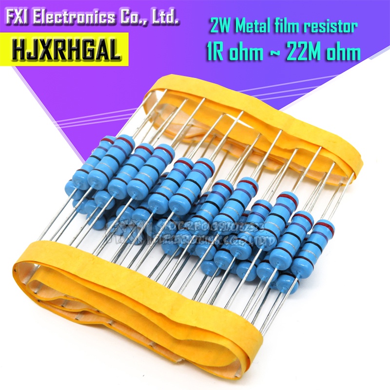 1000pcs 2W 1% Metal film resistor series 18R~2K 18R 20R 30R 47R 75R 100R 120R 150R 200R 300R ...
