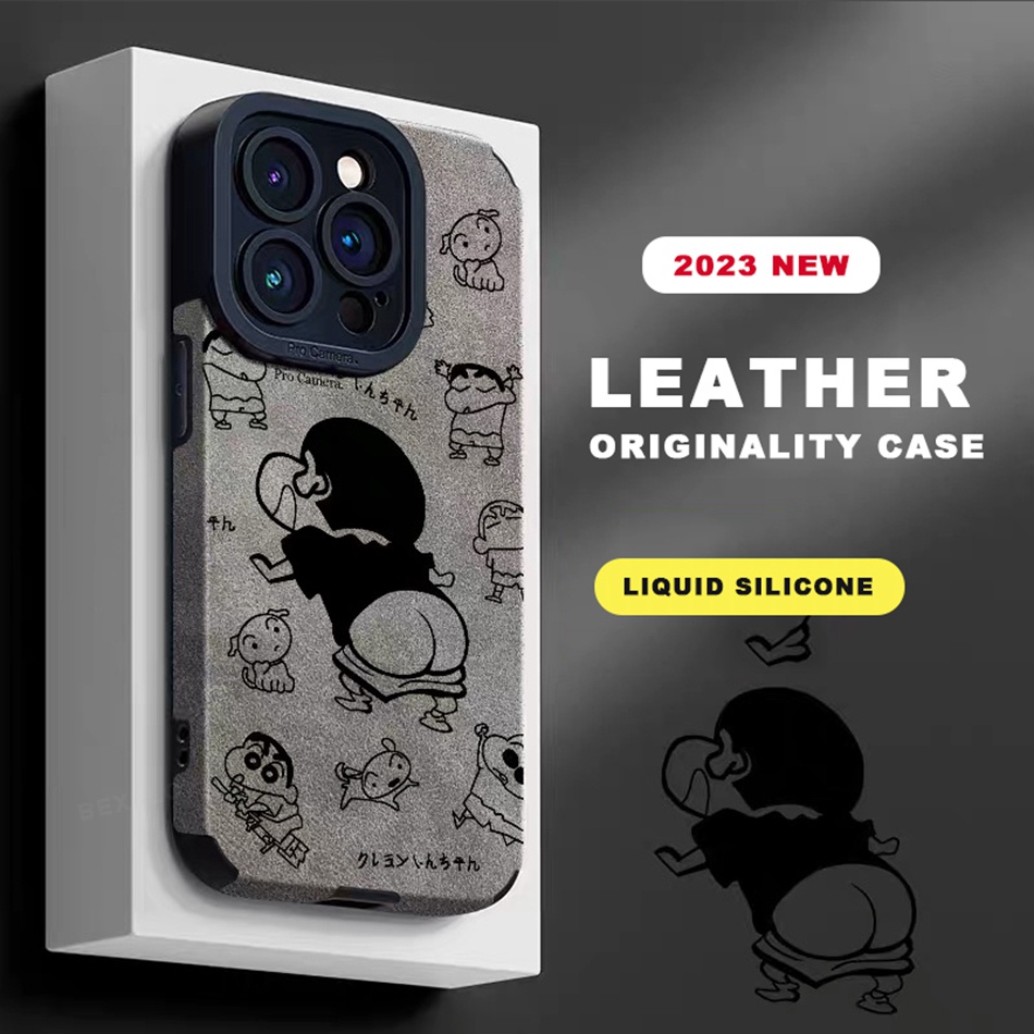 Crayon Shin-chan Leather Phone Case for iPhone 11 12 13 14 Pro Max Plus ...