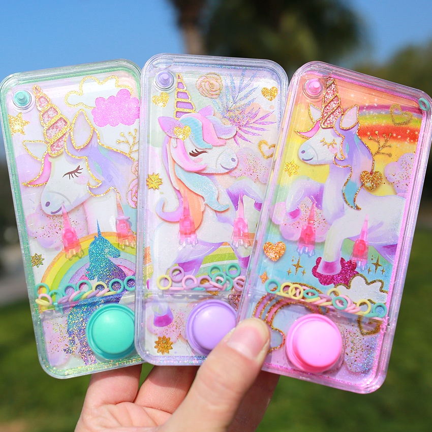 Creative Unicorn Handheld Set Hoop Game Console Water Game Console Boy ...