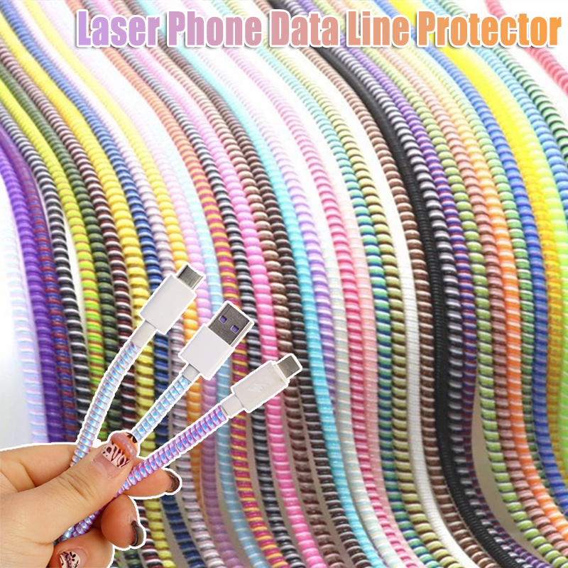 Anti-break Spring USB Charger Wire Winder Organizer 1.4M Universal TPU ...