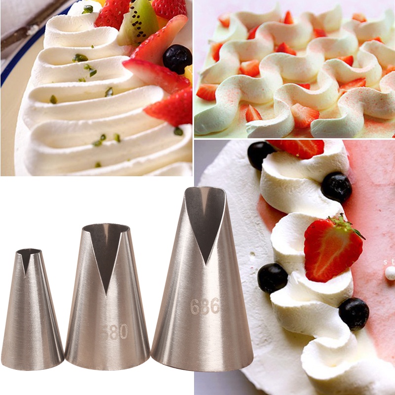 580S#580#686 Bakery Bakeware Stainless Steel Pastry Cupcake Nozzle Cake ...