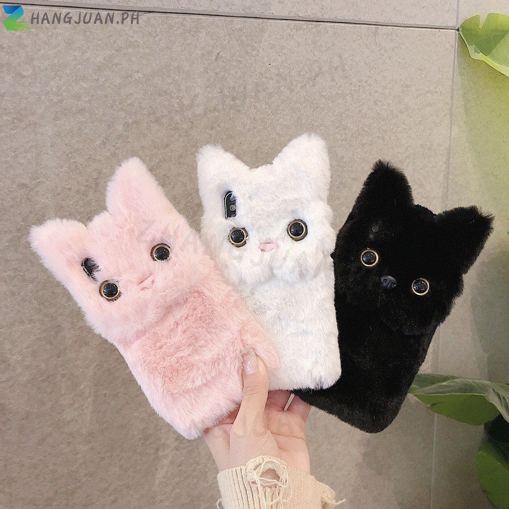 Furry Plush Fur Cat Phone Cases for Samsung Galaxy A34 A54 A04S A14 A01 ...