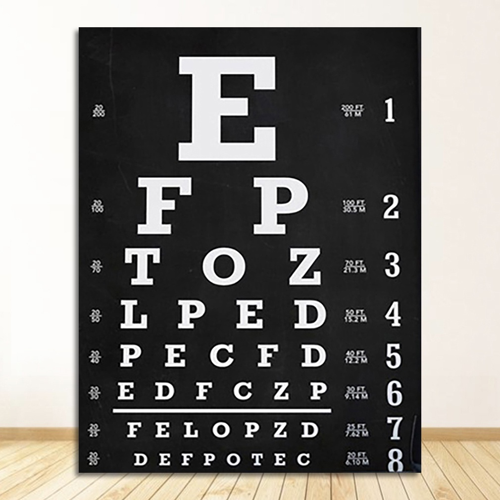 Snellen Eye Chart Canvas Painting Wall Pictures Eye Doctor Vintage ...