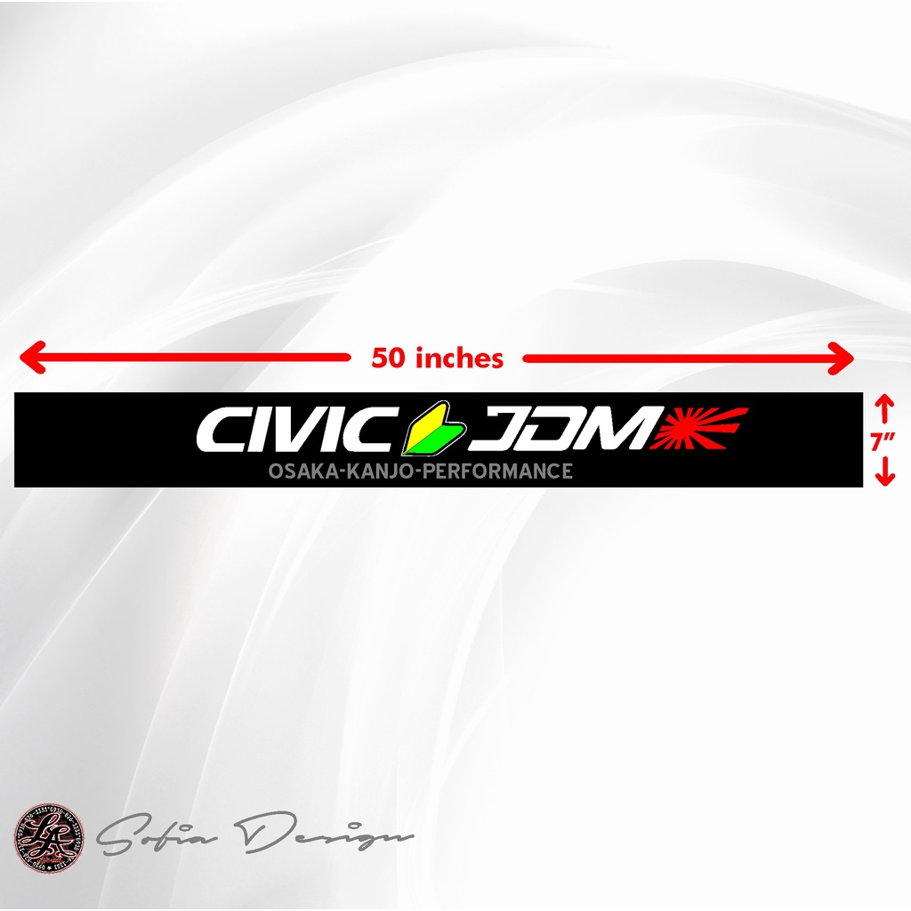 Windshield Banner Sticker / Honda Civic JDM Banner Sticker Cut out ...