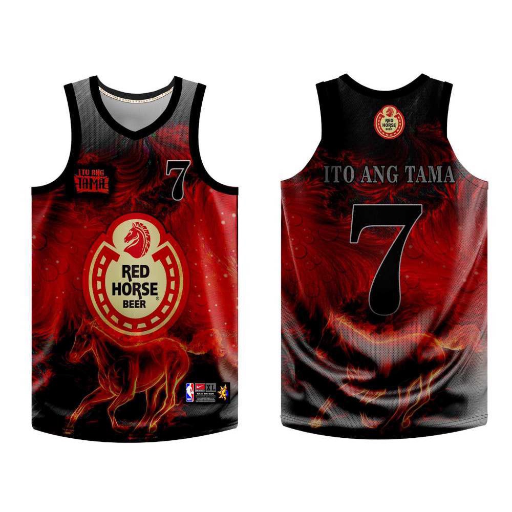 BEER JERSEY INSPIRED RED HORSE BASKETBALL JERSEY FREE CUSTOMIZE FULL ...