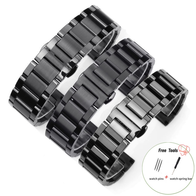 Solid Stainless Steel Watchband 18mm 20mm 22mm 24mm Solid Thick ...