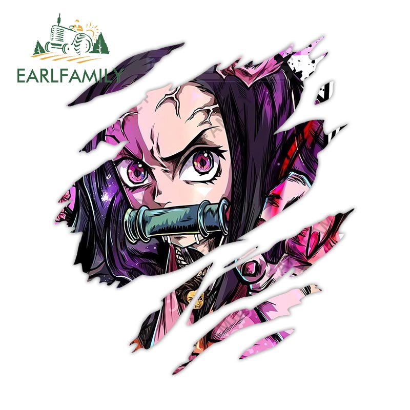 EARLFAMILY 13cm Demon Sayler Anime Car Stickers Tear Decal Camper ...
