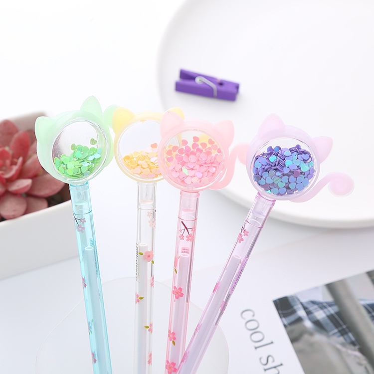 [New Cat Pen] 4 colors Kitten Neutral Pen Lovely Cat Student Pen ...