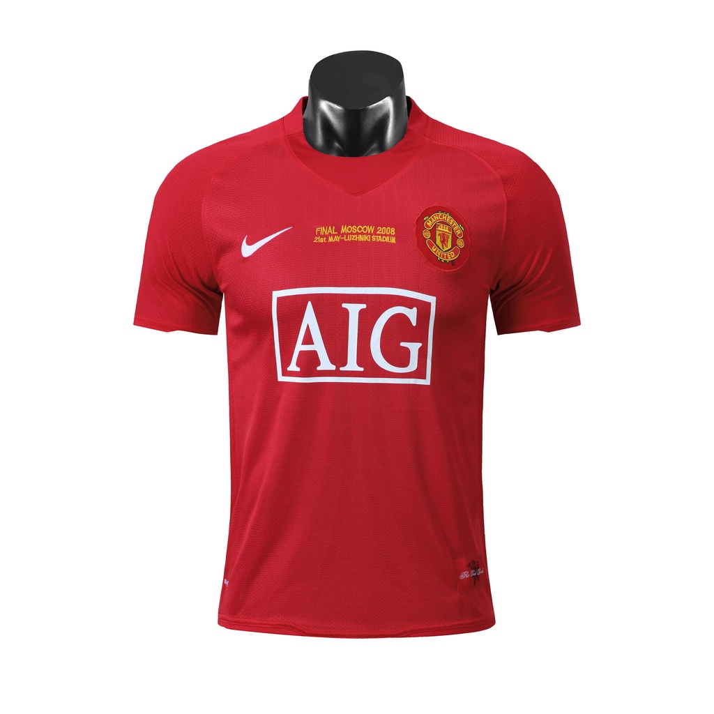 MU Home Champions' League Final Retro Jersey 2007-08 Vintage Football ...