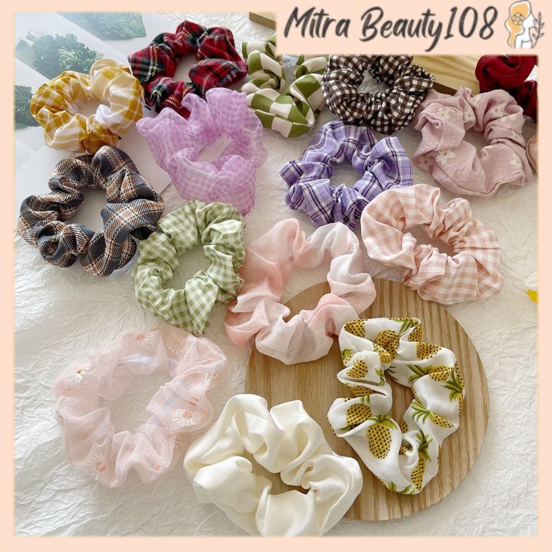 3 pcs Korean Scrunchie Ponytail Scrunchie Hair Ties Bun Hijab Jilbab ...