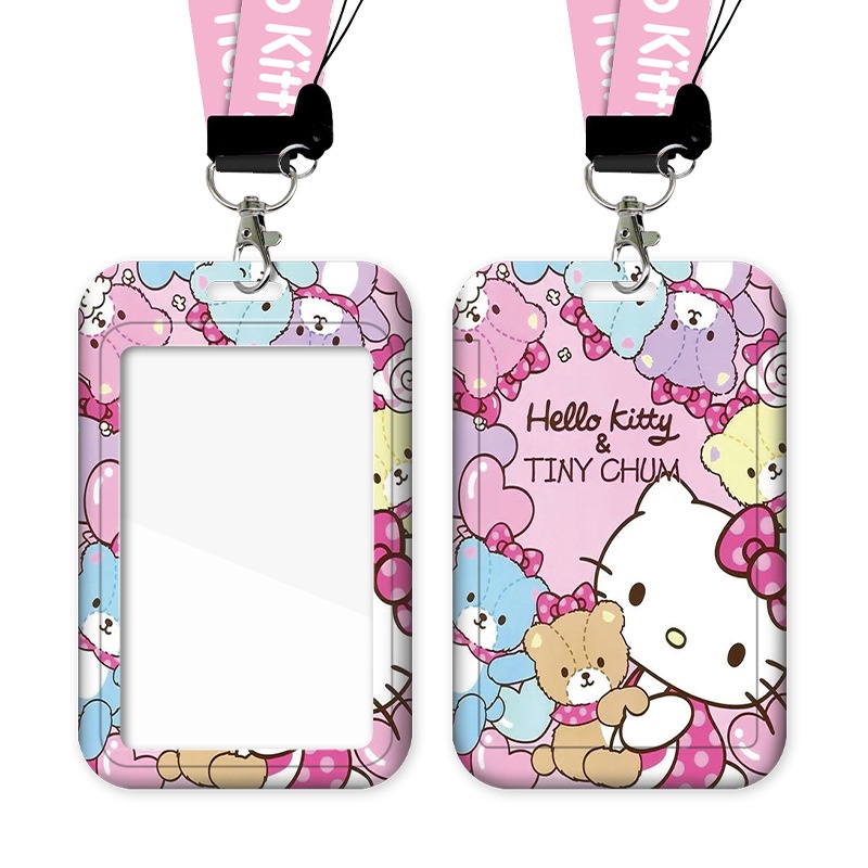 Cartoon Hello Kitty Card Holder Identity Badge With Lanyard Neck Strap ...