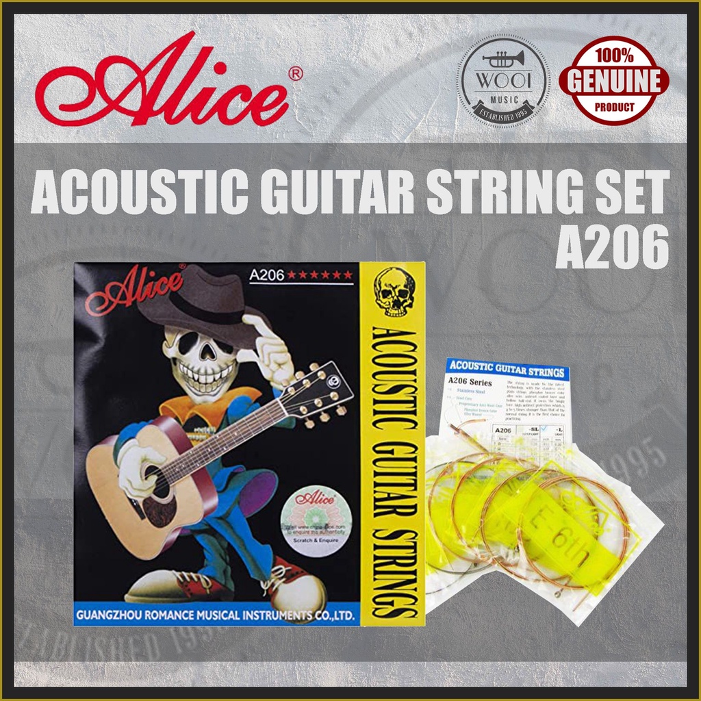 Alice A206 Bronze Acoustic Guitar Strings 011-052 (6 Strings/Set ...