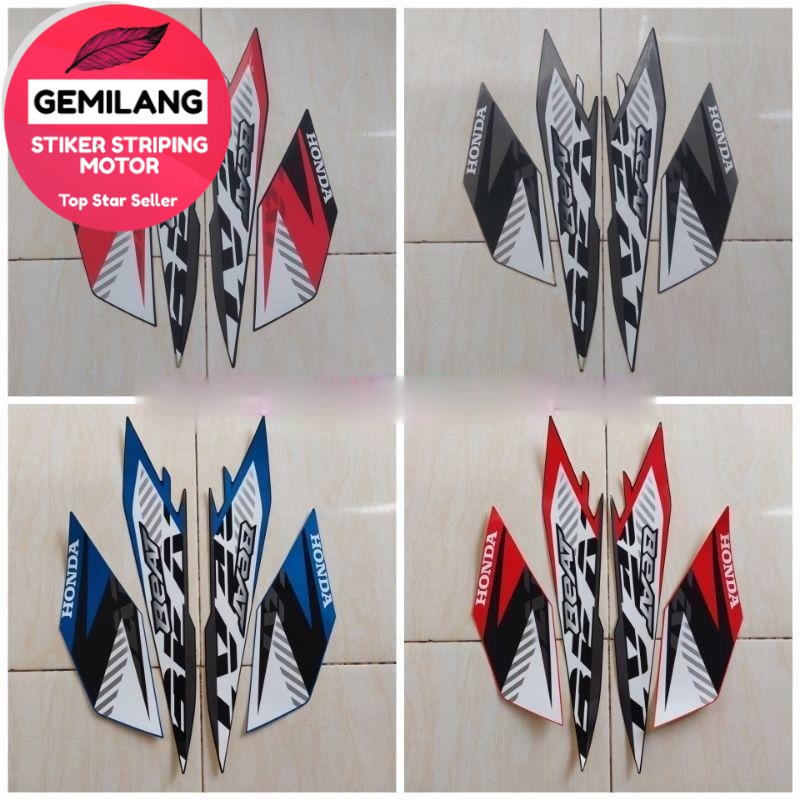 Striping Decal Polet Sticker Honda Beat FI ESP CBS 2023 glossy standard ...