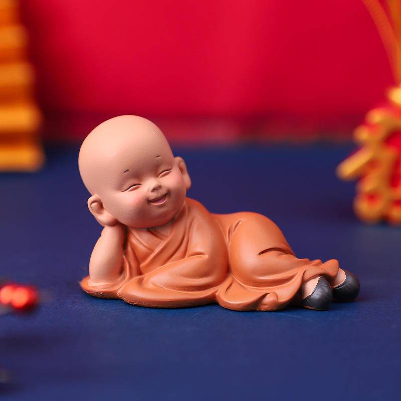 Little Monk Figurine Mini Monk Statue Cute Buddha Monk Statue Adorable ...