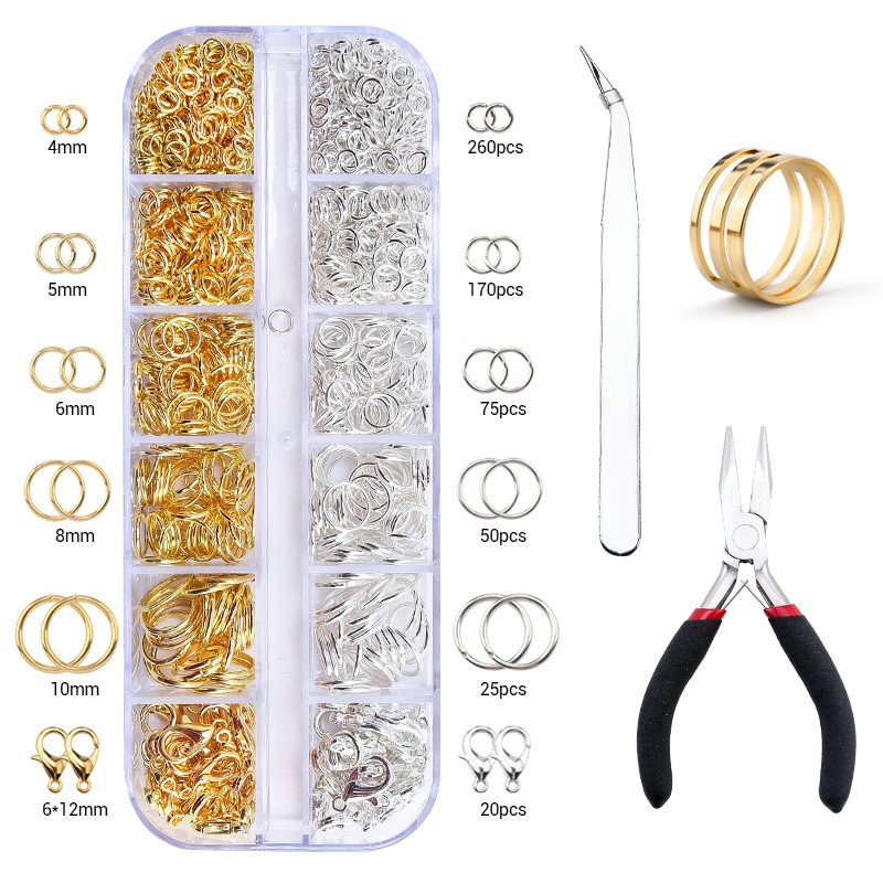 Jewelry Findings Kits With Open Jump Rings Lobster Clasps Hooks Pliers ...