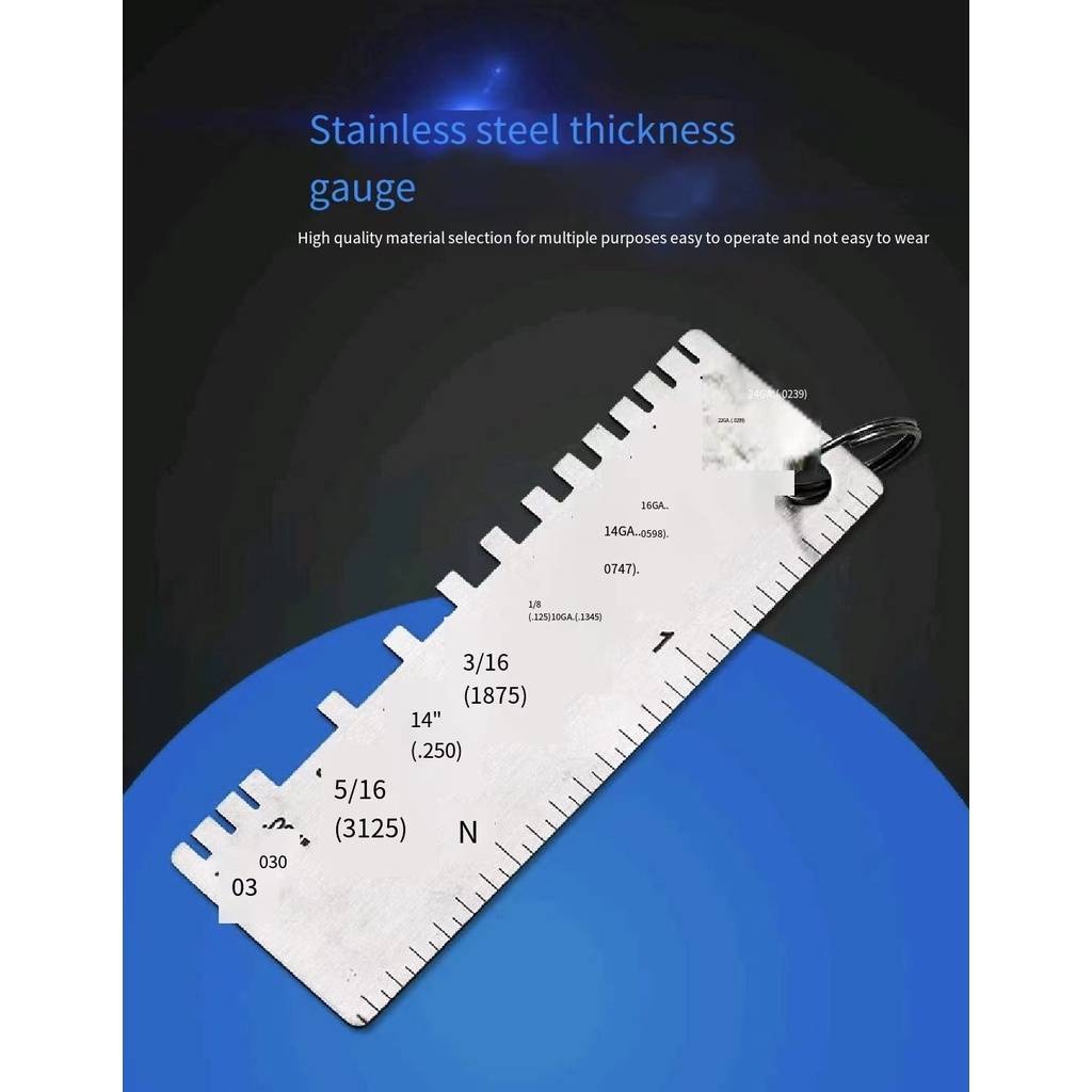 (Ready Stock) 1pcsWeld inspection ruler thickness gauge stainless steel ...