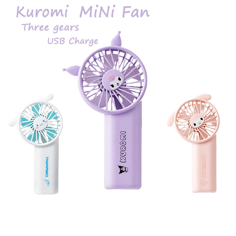 Kawaii Kuromi My Melody Cinnamoroll 1800Mah Mini Fan Summer Anime ...