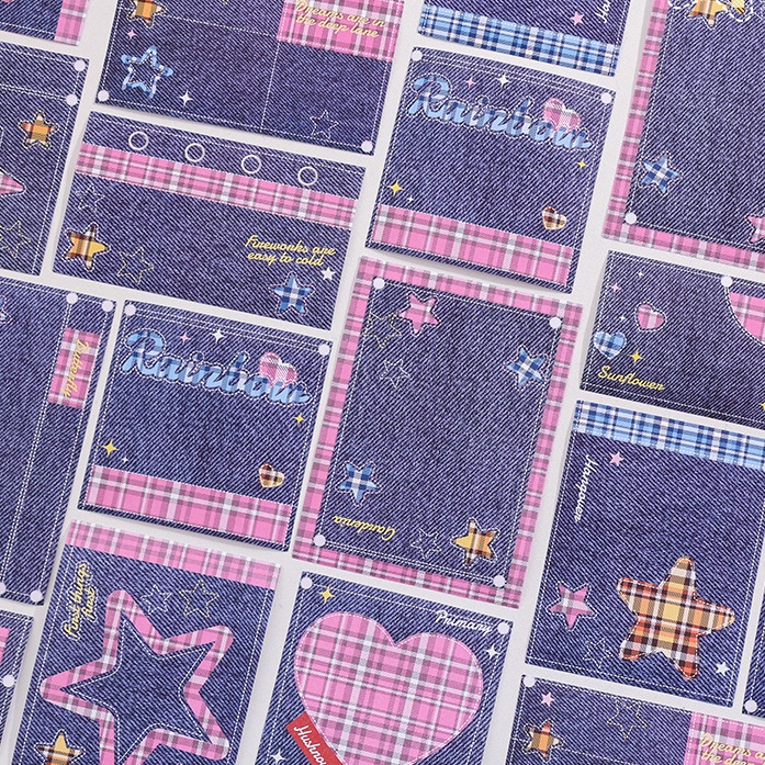 Cdaily|Denim Note Paper Korean Notes Tearable Message Handbook Material ...