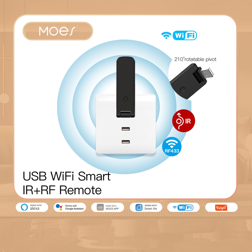 MOES Tuya Infrared WiFi Remote Controller Wireless USB IR for IR TV Fan Switch Smart Home ...