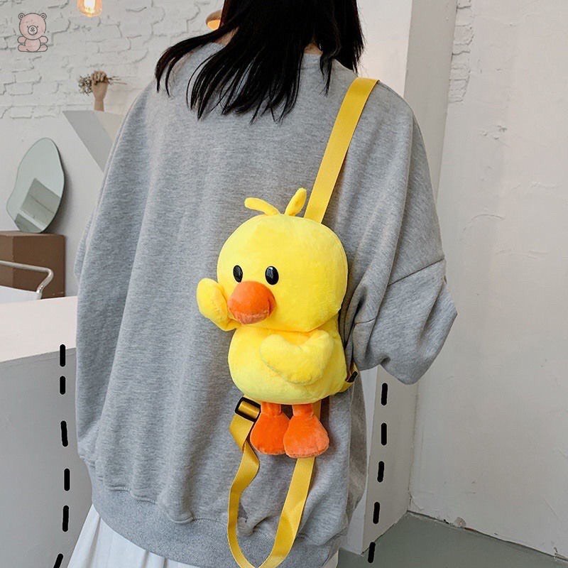 Kawaii Little Yellow Duck Plush Backpack Stuffed Toy Animal Duck Bag ...