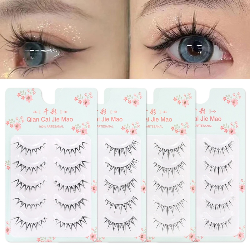 Reusable Beauty Comic Eye Extension Cross False Eyelashes Cat Ear ...